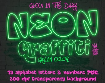 Neon Graffiti Pink Color Alphabet Letters, PNG File 300 Dpi - Etsy