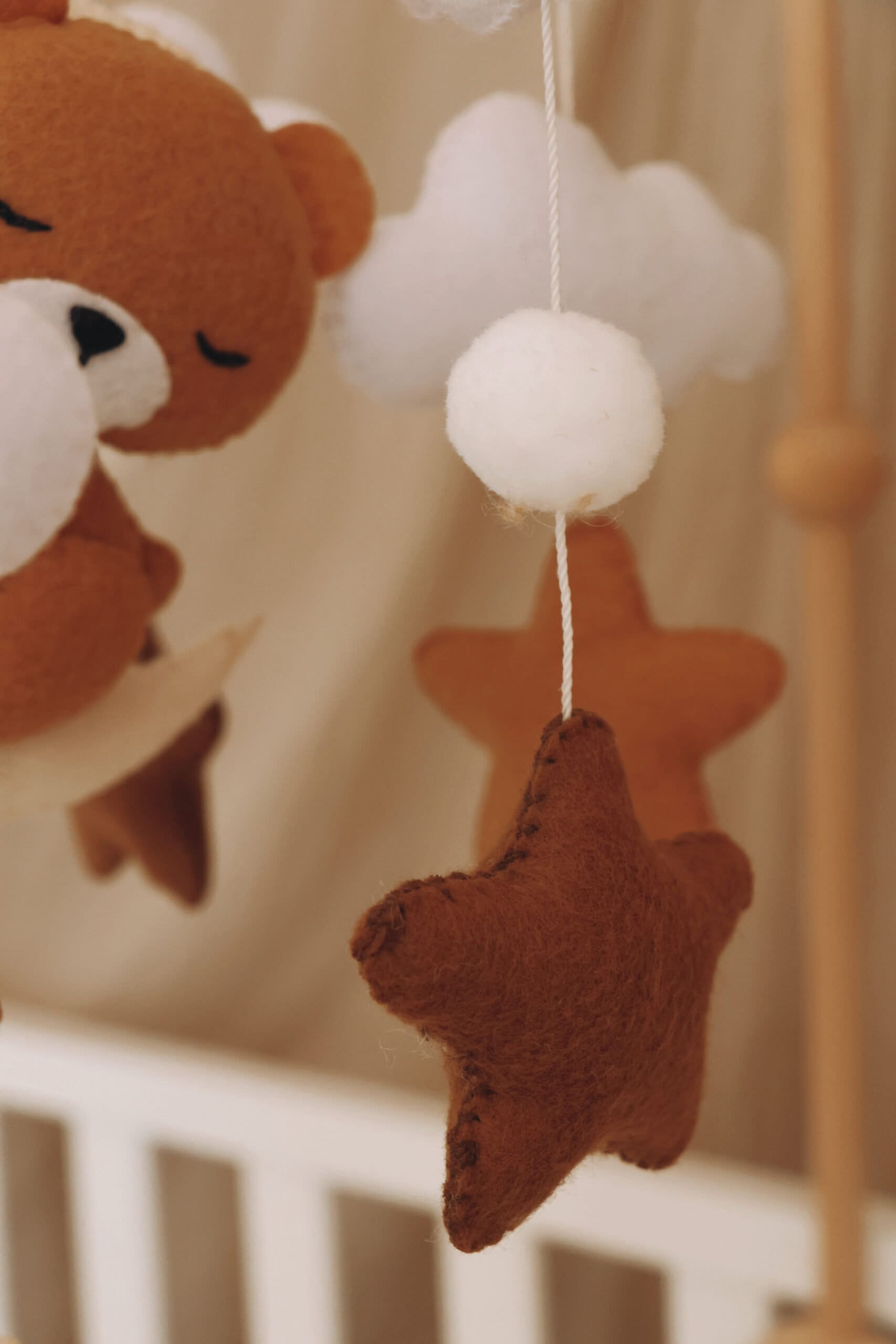 Handmade Sleeping Teddy Baby Mobile, Nursery Crib Mobile, Baby Mobile ...