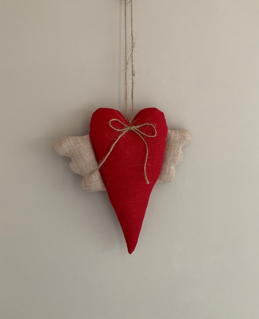Linen Heart Love Heart Hanging Heart Heart Gift Home Decor Wall Hanging ...