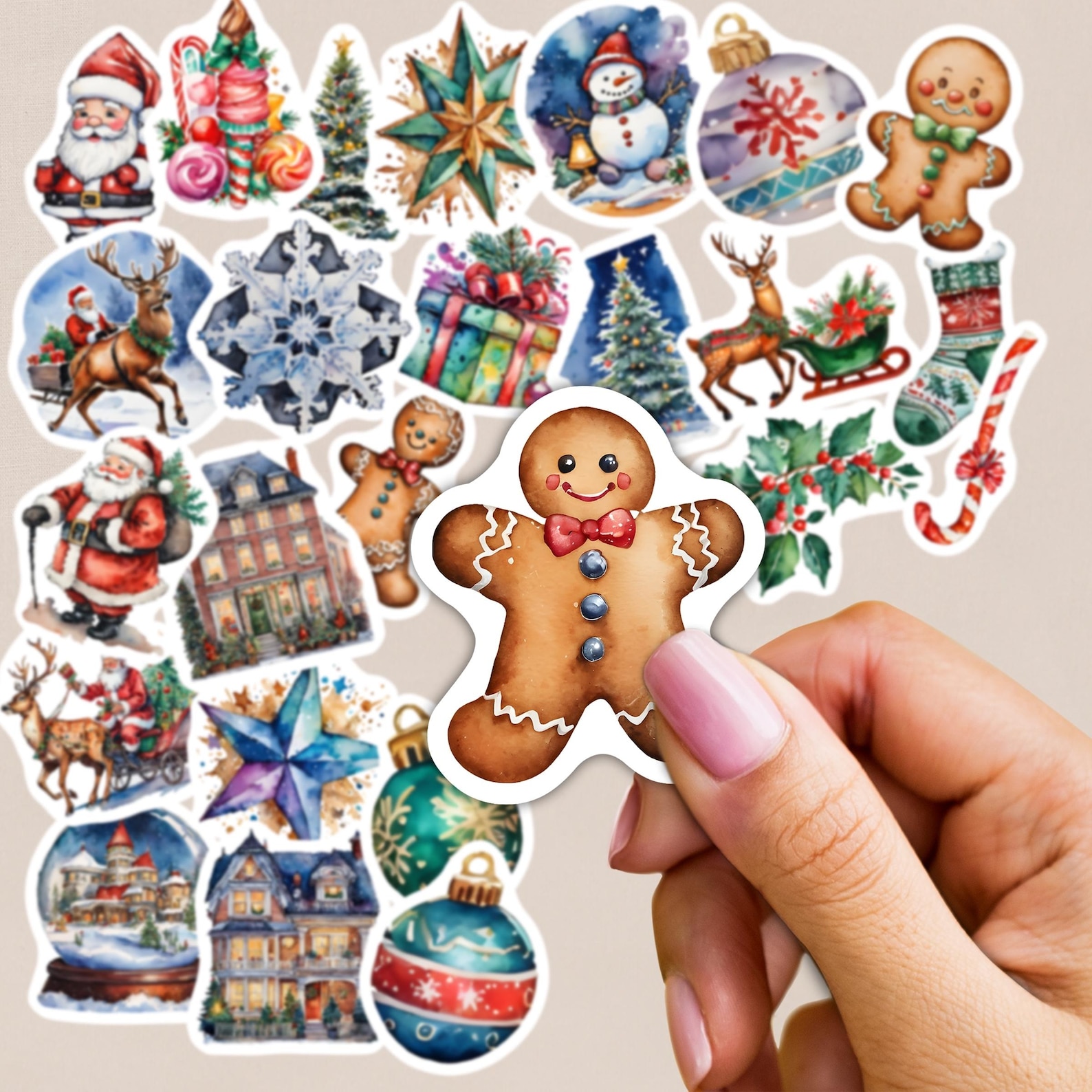Christmas Stickers | Printable Sticker | Sticker for Digital Use | PNG ...