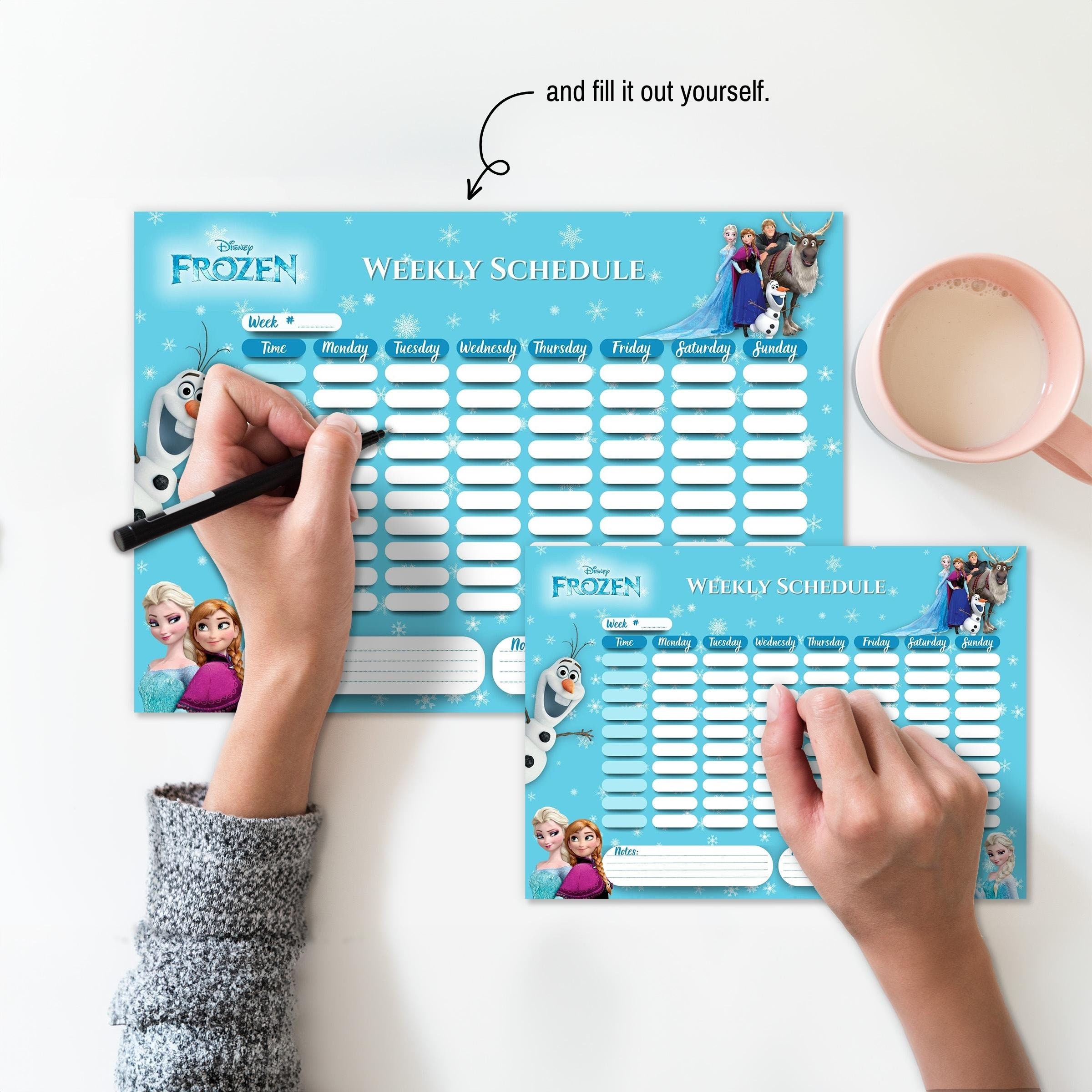 Frozen Theme Weekly Schedule Ready to Print Editable in - Etsy