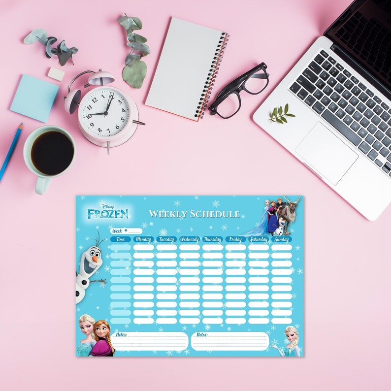 Frozen Theme | Weekly Schedule | Ready to Print | Editable in Canva ...