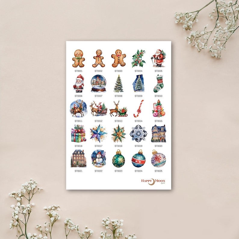 Christmas Stickers | Printable Sticker | Sticker for Digital Use | PNG ...