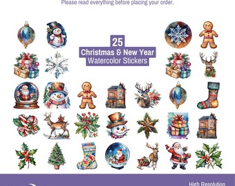 Christmas Stickers | Printable Sticker | Sticker for Digital Use | PNG ...