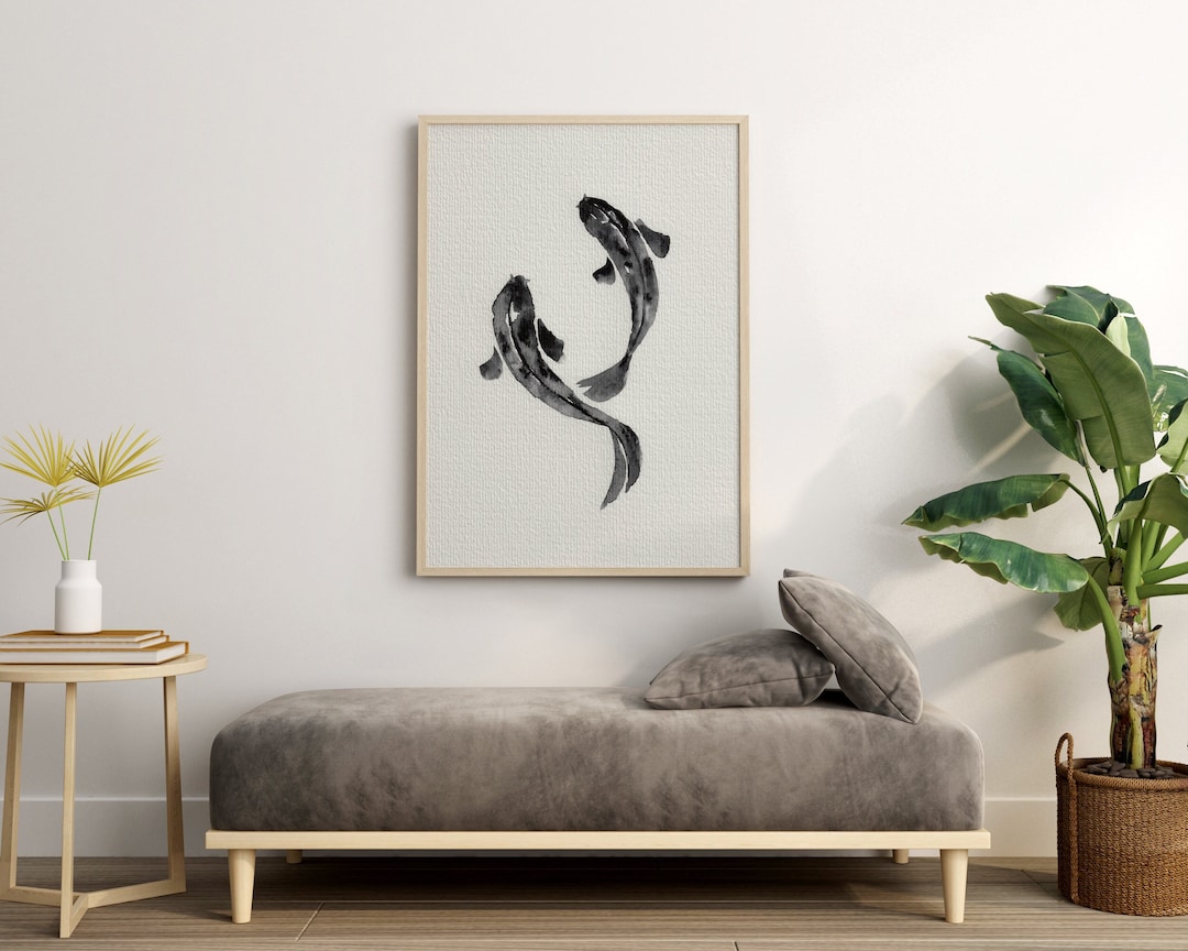 Koi Fish Print | Koi Wall Art | Japanese Print | Fish Watercolor Print ...