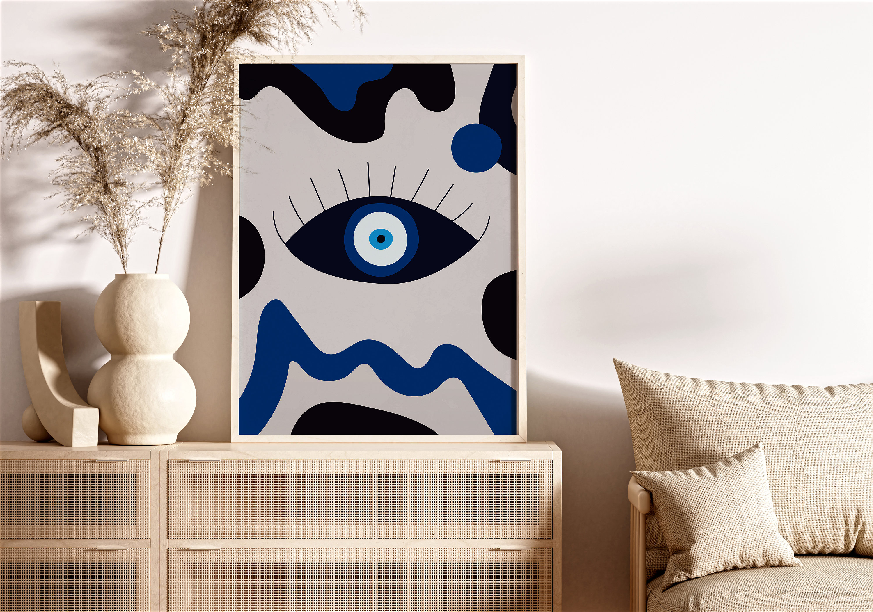 Evil Eye Art Print | Spiritual Art | Evil Eye Wall Decor | Blue Evil ...
