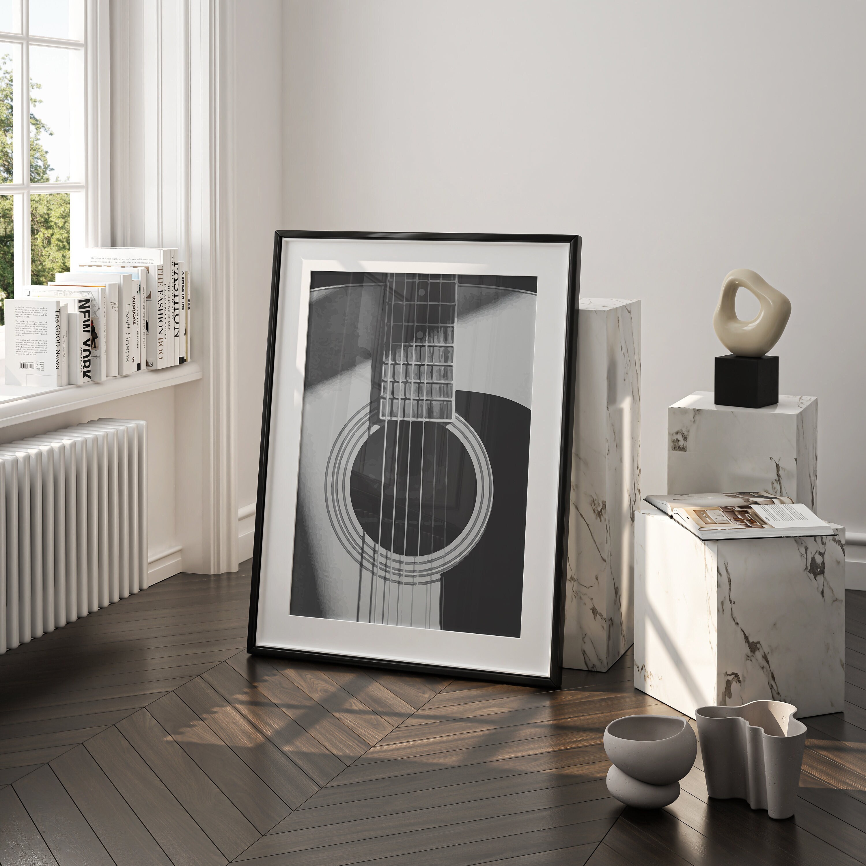 Classical Guitar Illustration Guitar Poster Print Music Poster Print ...