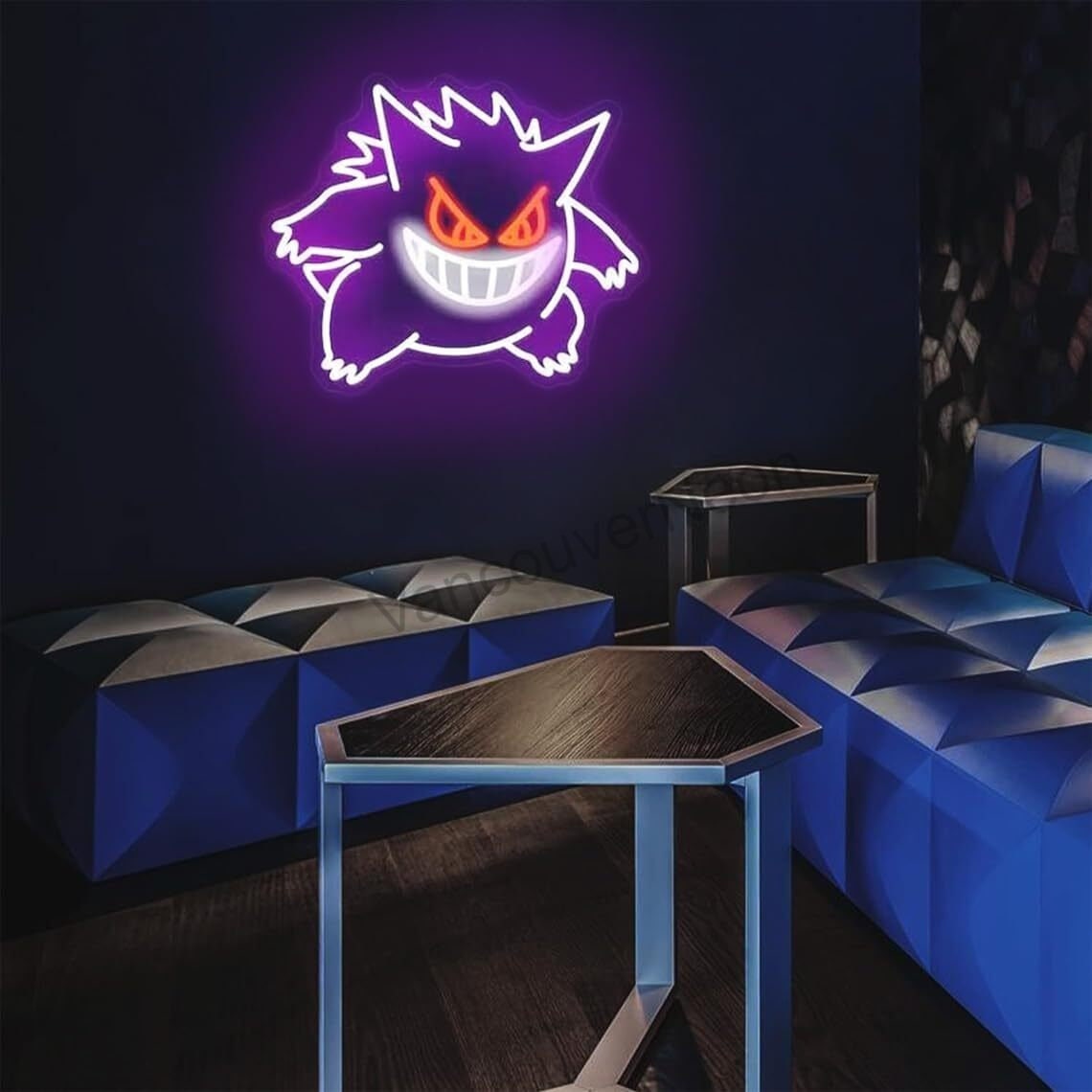 Gengar Neon Sign Wall Art Decor Birthday Neon Sign Game Room Neon Sign ...