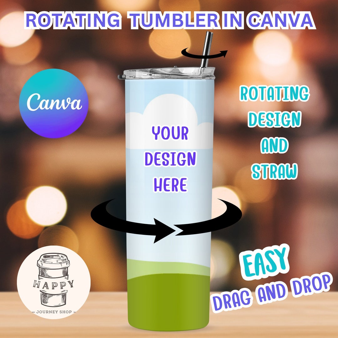 20 Oz Canva Rotating Tumbler Animation Mockup, Tumbler Canva Mockup ...
