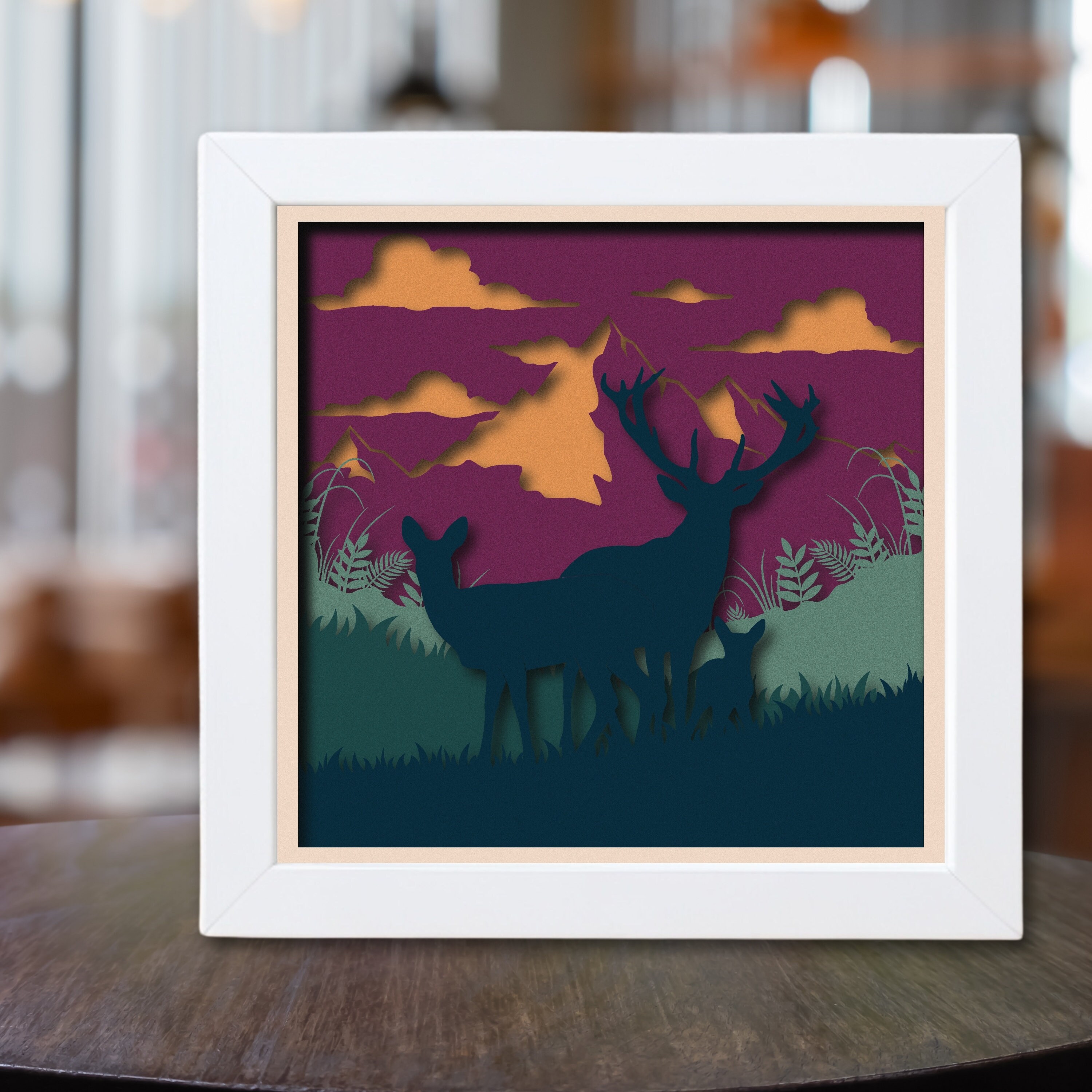 6 Layered Deer Shadow Box SVG Cricut Shadow Box Shadow Box SVG File ...
