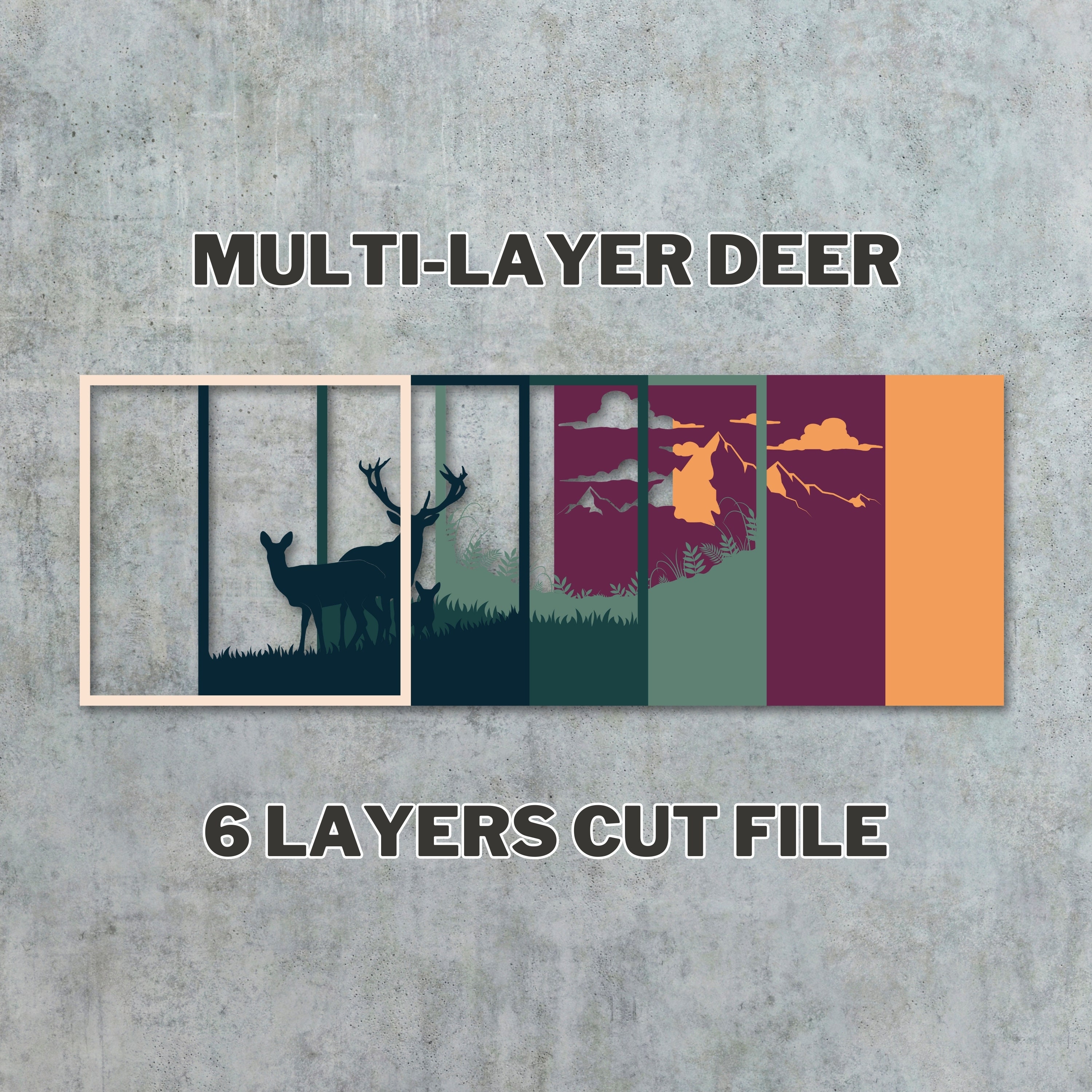 6 Layered Deer Shadow Box SVG Cricut Shadow Box Shadow Box SVG File Home Decor Wall Art for ...
