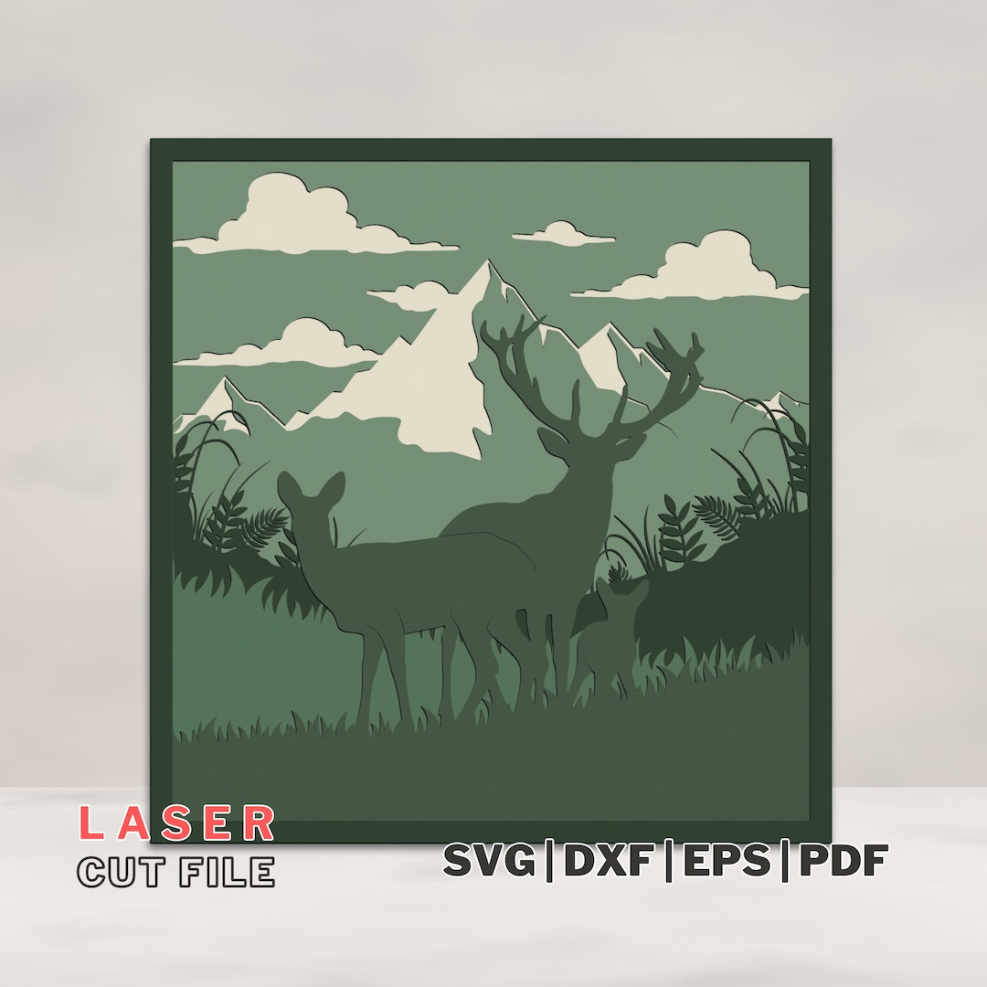 6 Layered Deer SVG, Laser Cut Files for Glowforge, Deer Cut File ...