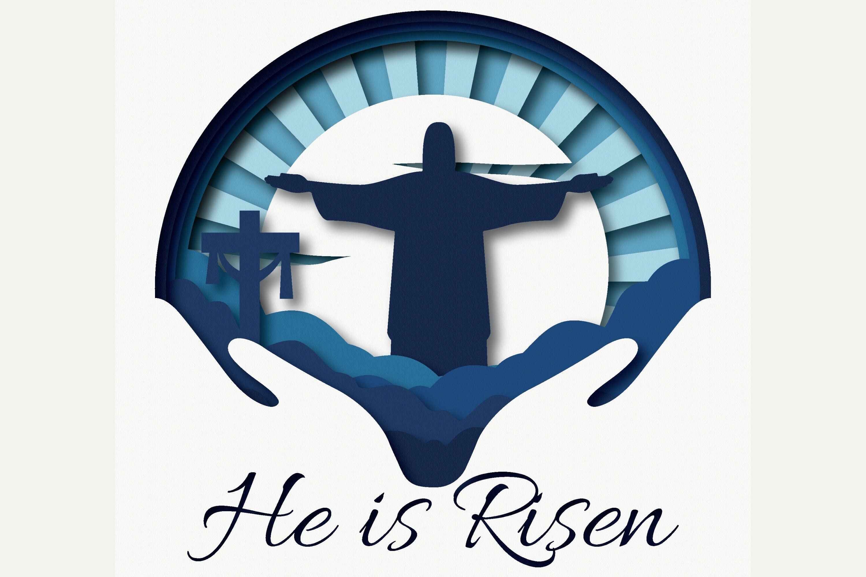 He is Risen 3D Shadow Box Template, Layered Easter Light Box Svg, Jesus ...