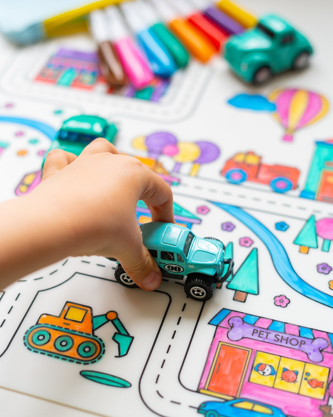 Town Map Reusable Silicone Colouring Mat - Etsy