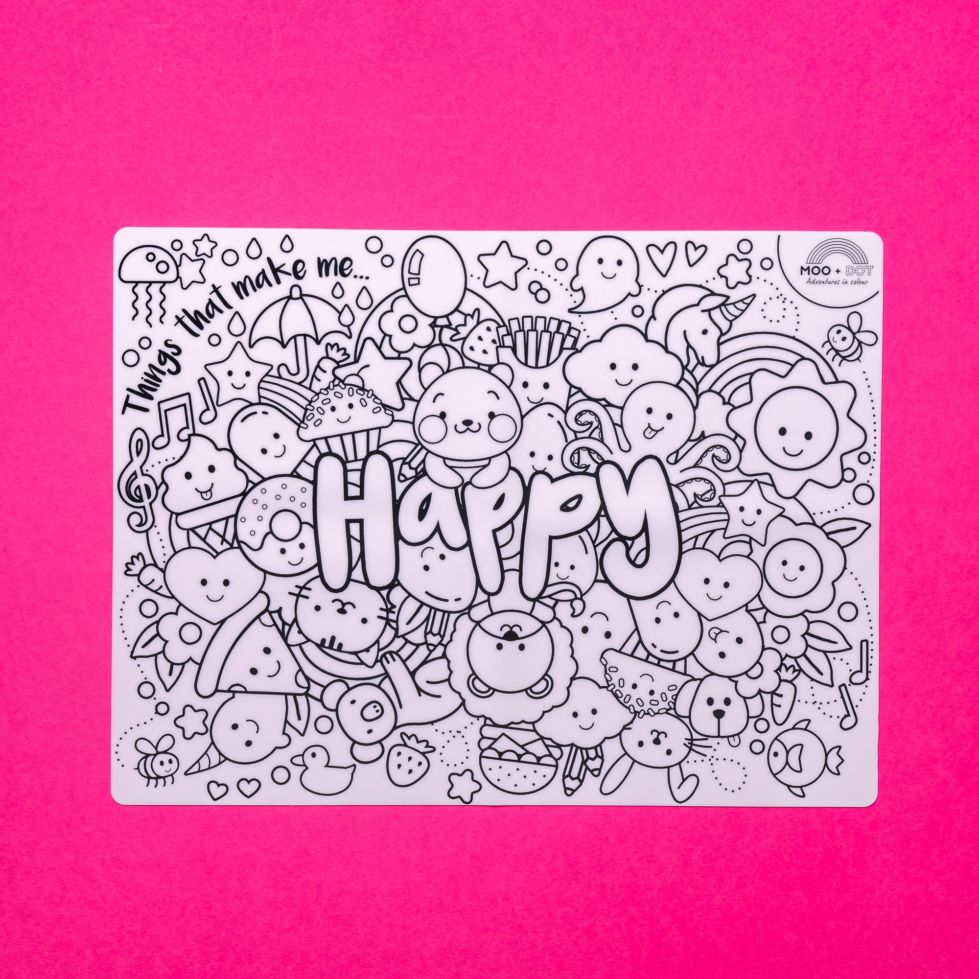 Happy Reusable Colouring Mat Set - Etsy