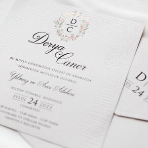 Light Gray Modern Wedding Invitation Card With Gold Foiled Floral ...