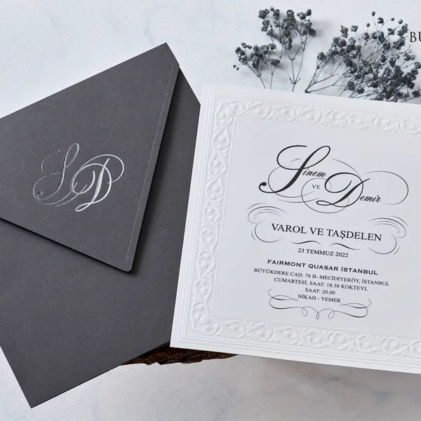 Embossed Invitation - Etsy