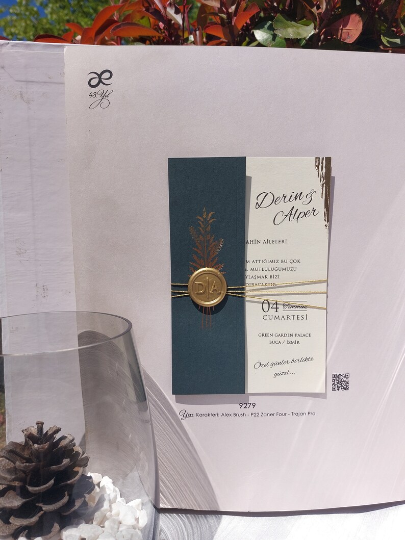 Gold Foil Edge Cream Wedding Invitation and Floral Botanical Gold Foil ...