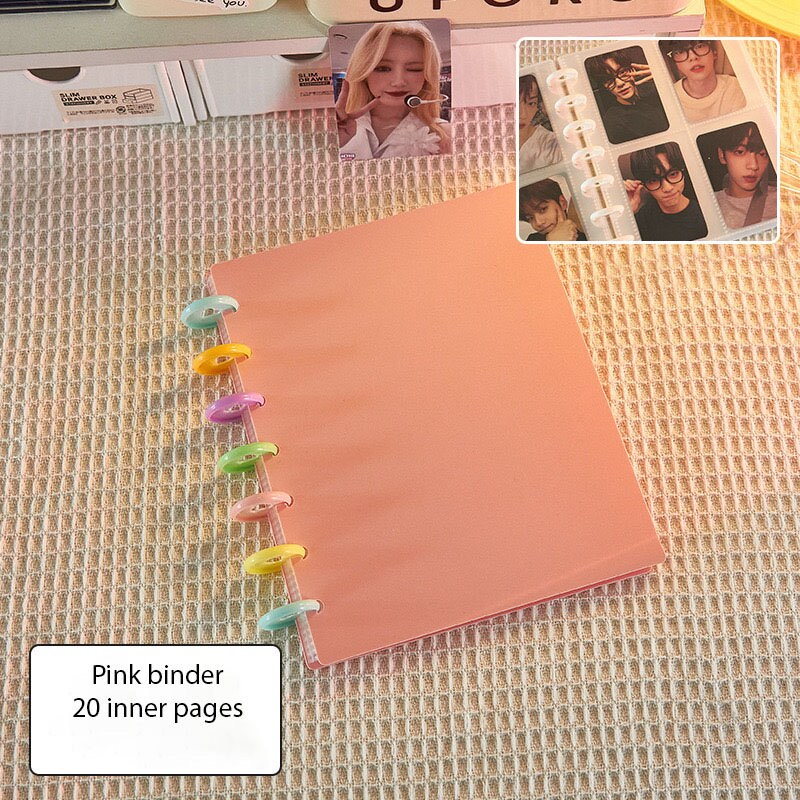 Kpop Binder Photocard Album Deco Binder KPOP Glitter Pastel 4 Pocket ...