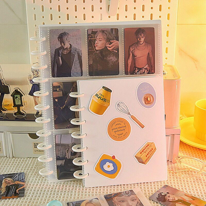 Kpop Binder Photocard Album Deco Binder KPOP Glitter Pastel 4 Pocket ...