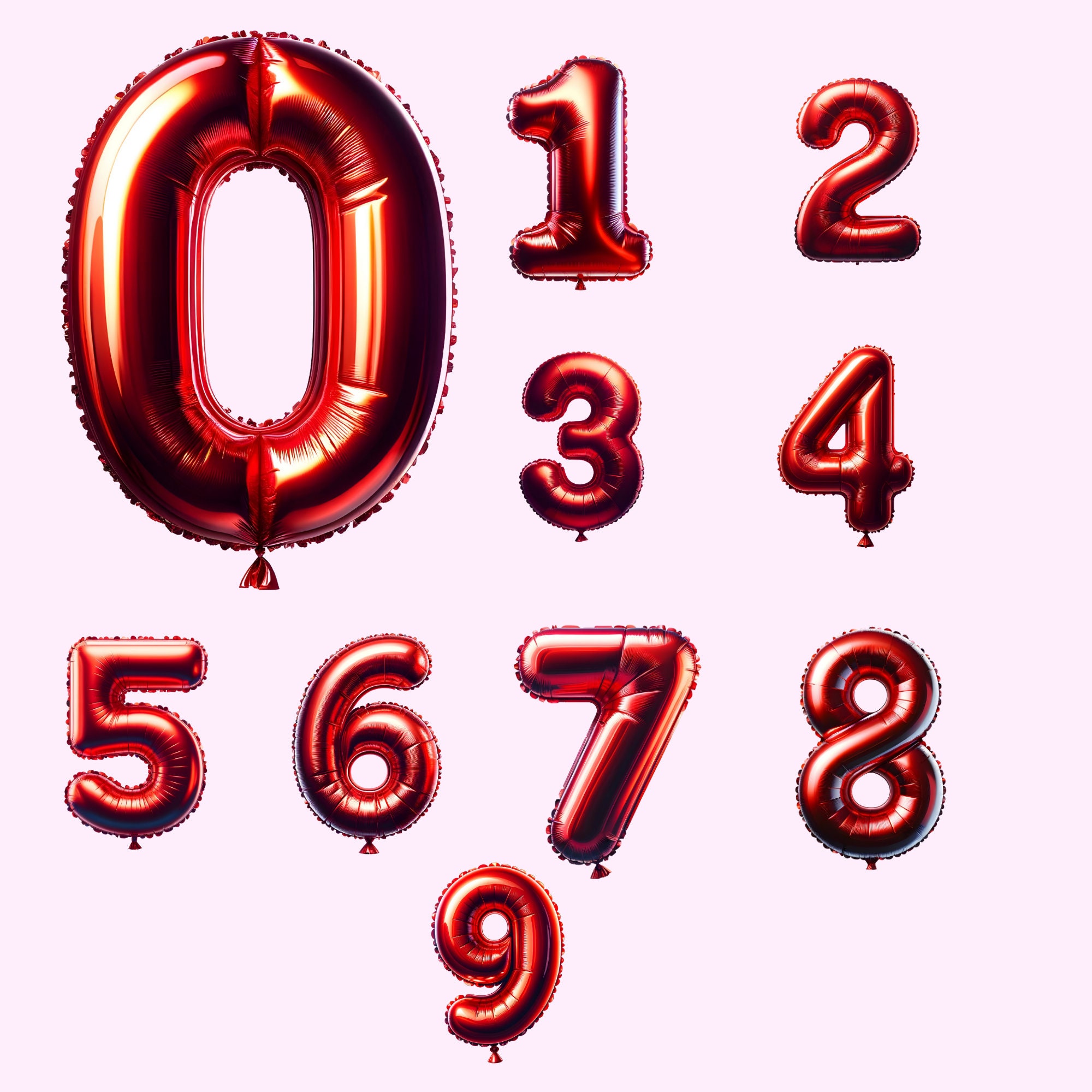 Red Foil Balloon Set - Complete Alphabet A-Z and Numbers 0-9 for ...