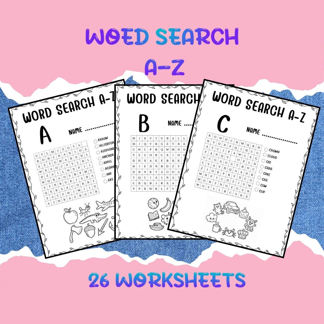 Alphabet Word Search A–Z – 26 Fun Printable Worksheets for Early ...