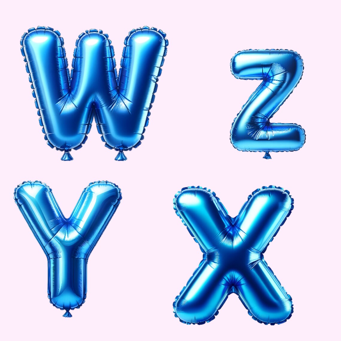 Blue Foil Balloon Set - Complete Alphabet A-Z and Numbers 0-9 for ...