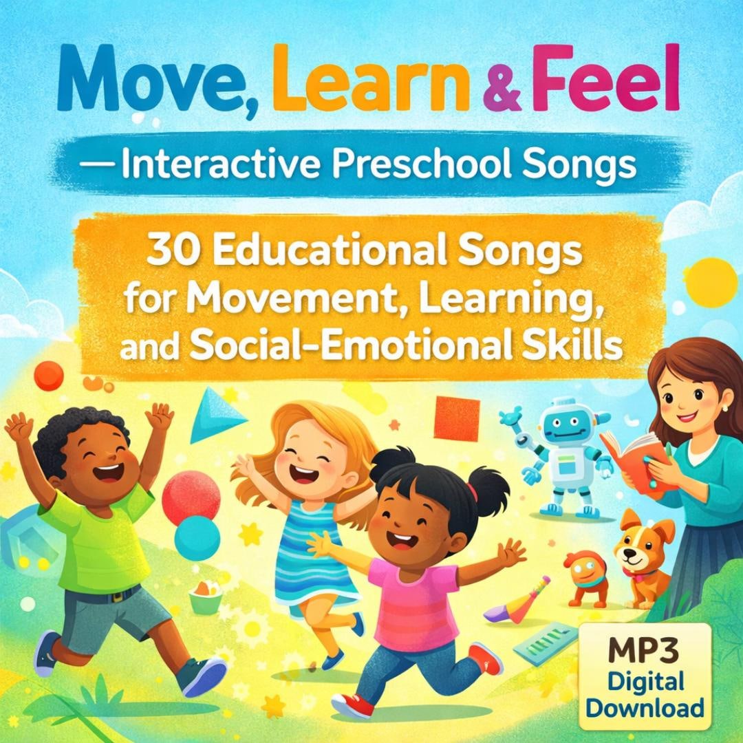 30 Interactive Preschool Songs, Movement, Learning & SEL (mp3 Digital ...
