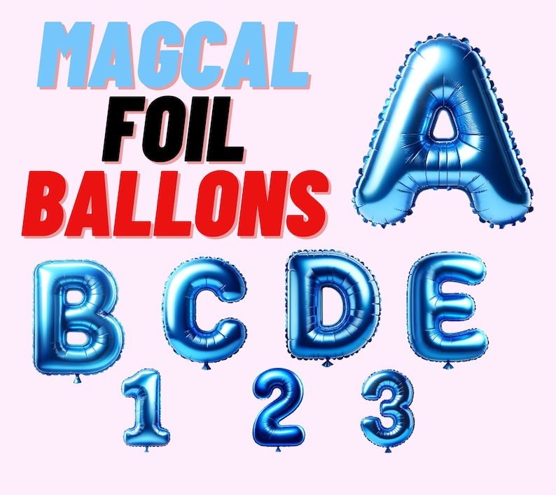 Blue Foil Balloon Set - Complete Alphabet A-Z and Numbers 0-9 for ...