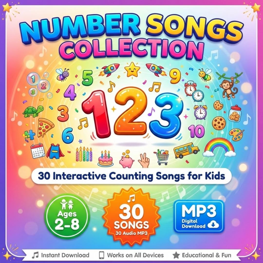 Kids Number Songs | 30 Interactive Counting Songs, Math Learning (MP3 ...