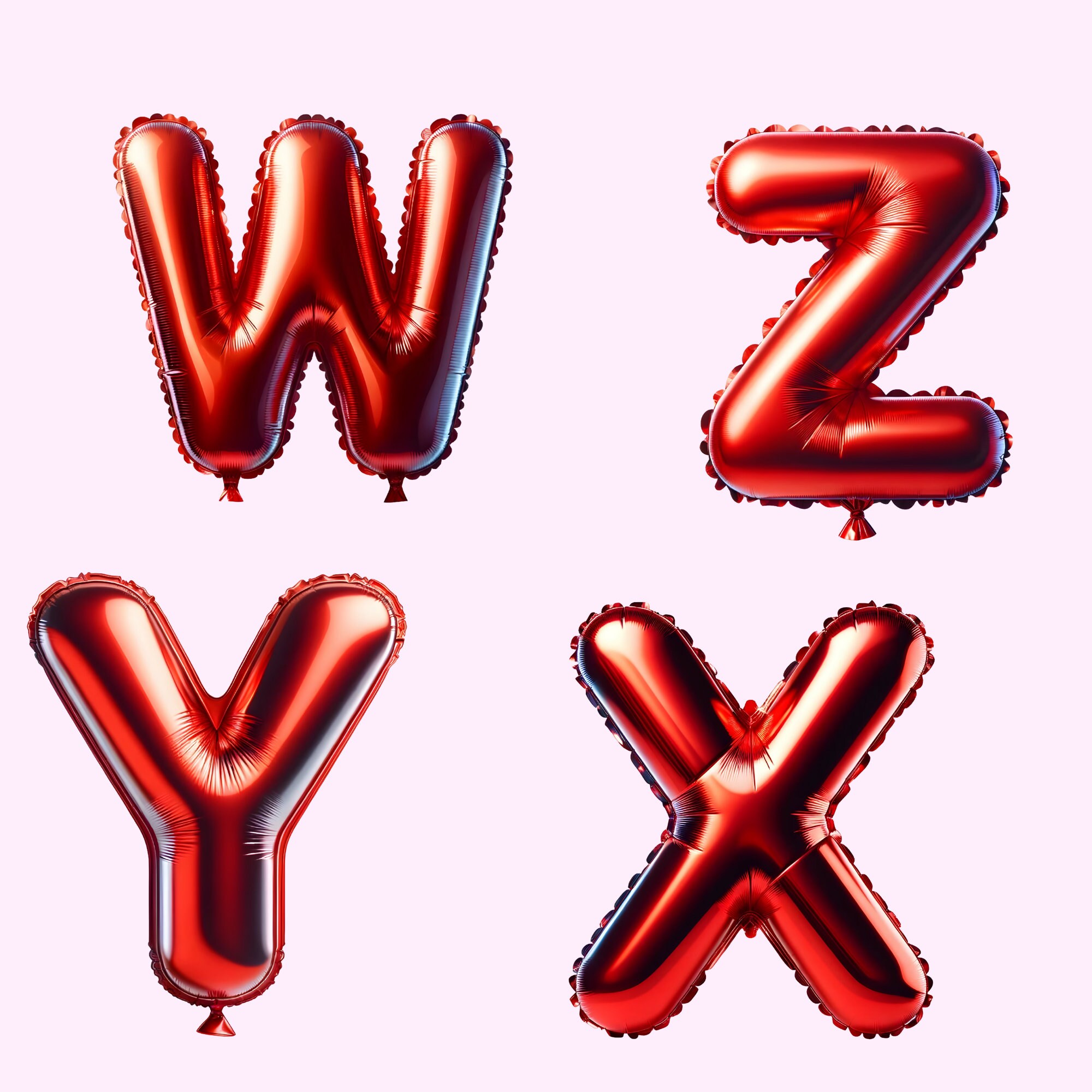 Red Foil Balloon Set - Complete Alphabet A-Z and Numbers 0-9 for ...
