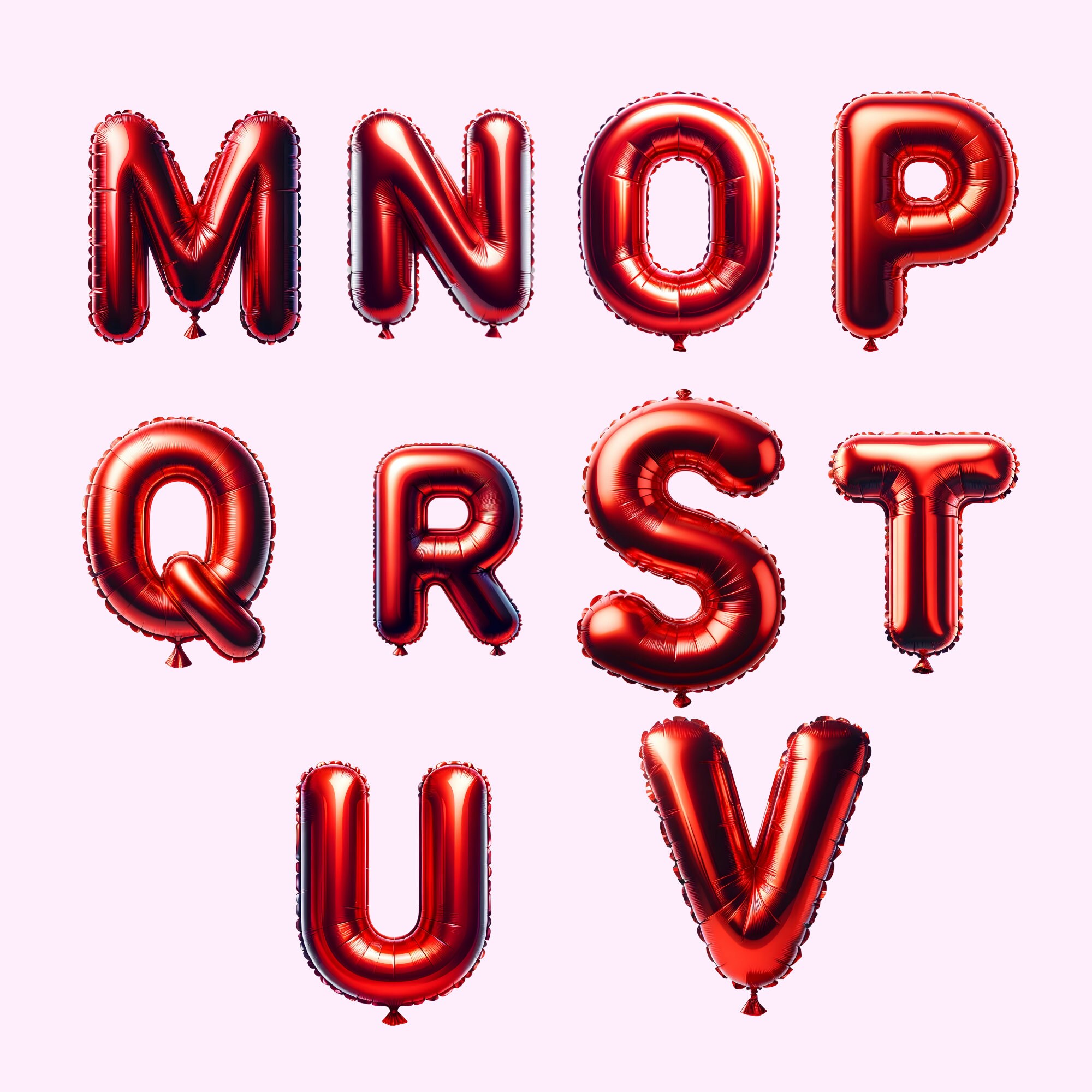 Red Foil Balloon Set - Complete Alphabet A-Z and Numbers 0-9 for ...
