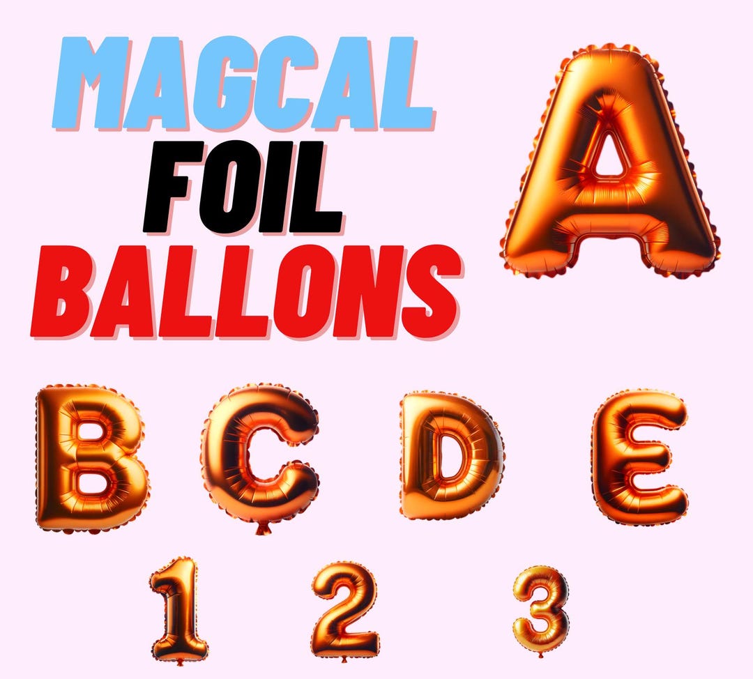 Orangefoil Balloon Set - Complete Alphabet A-Z and Numbers 0-9 for ...