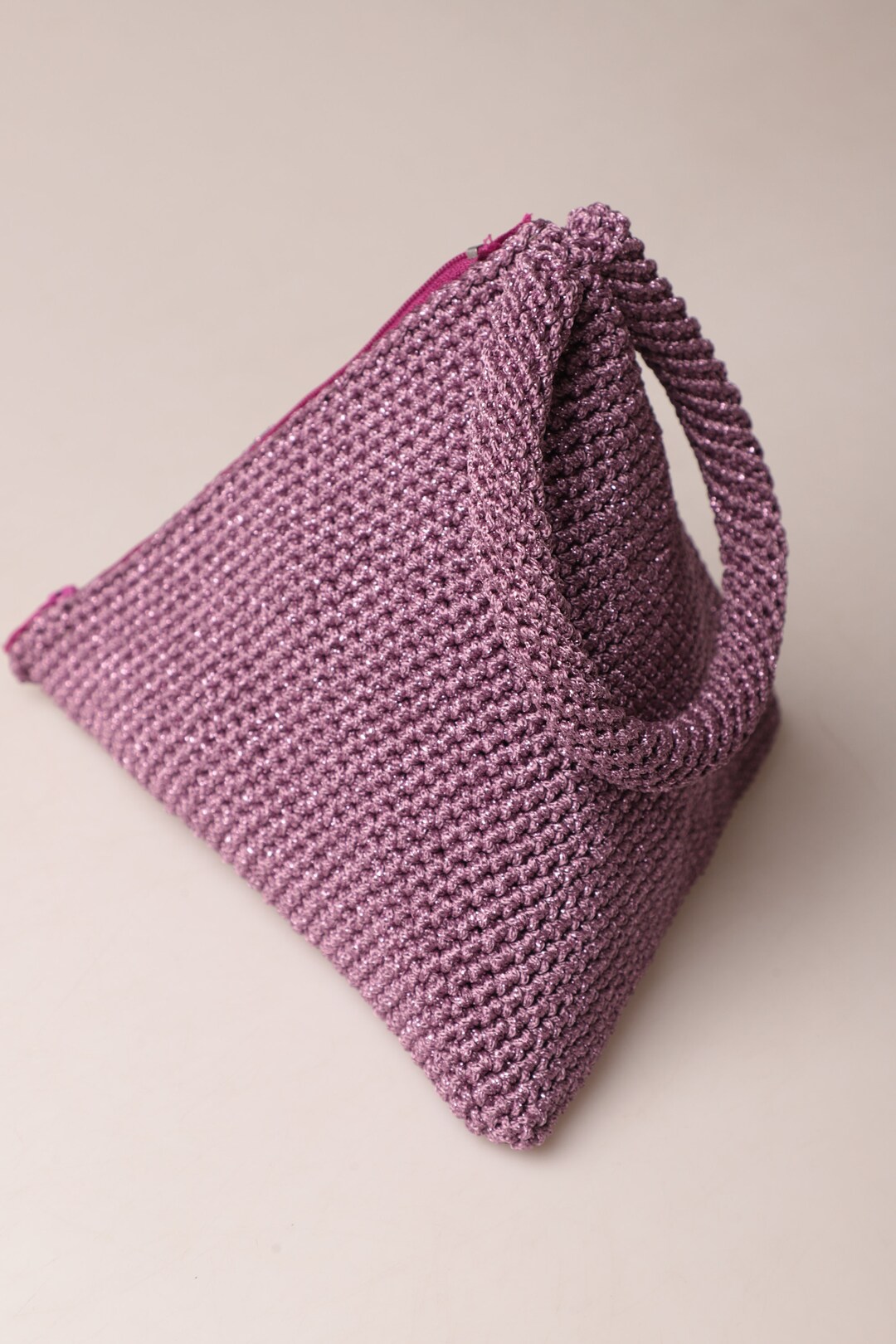 Bag Macrame Glitter Pyramid Bag Crochet Crochet Bag Bag - Etsy