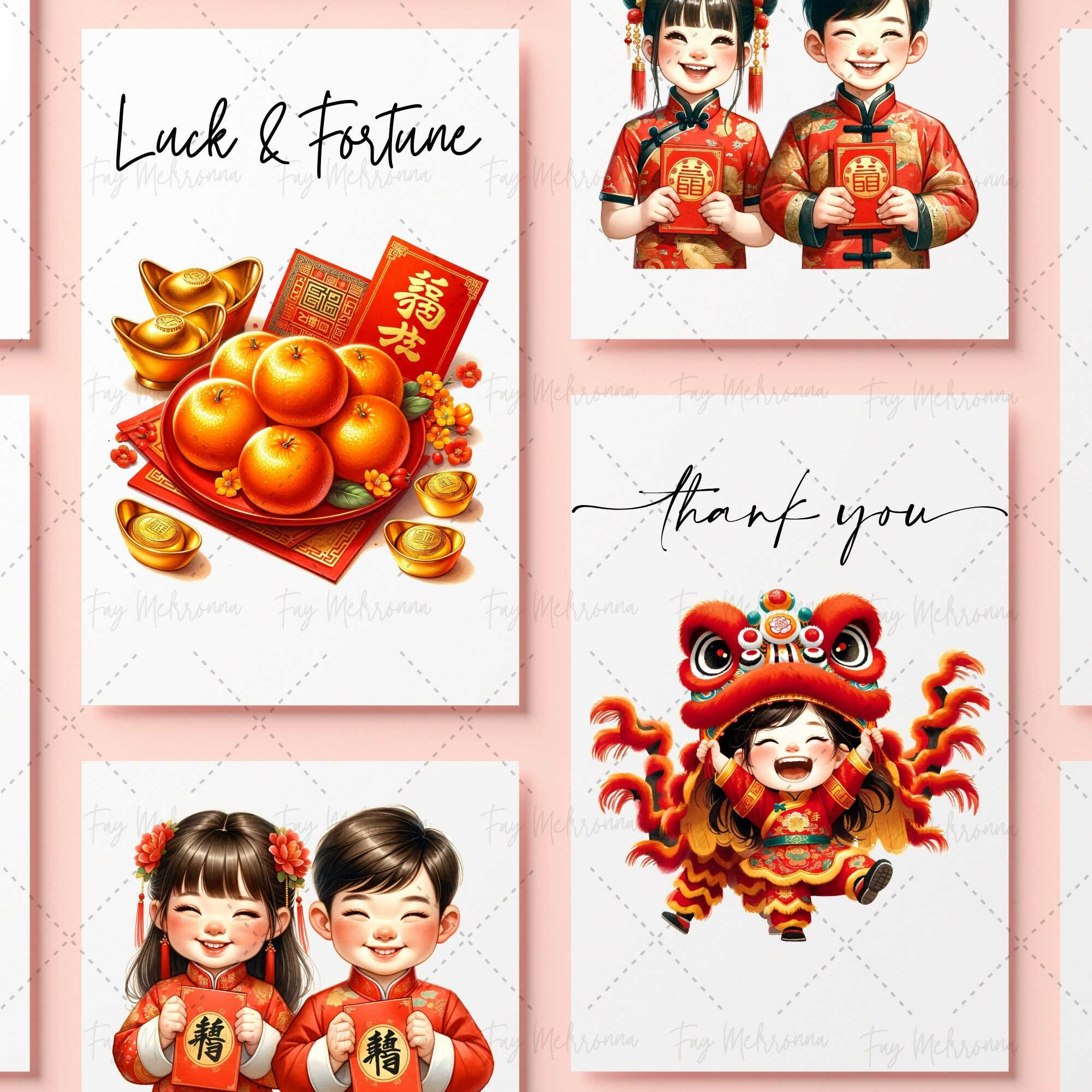 26 Chinese New Year PNG Clip Art,new Year Clip Art,dragon Watercolor ...
