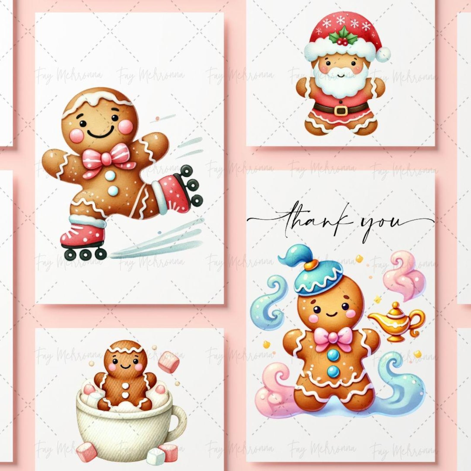 24 Quirky Gingerbread Christmas PNG | Gingerbread Clipart | Christmas ...