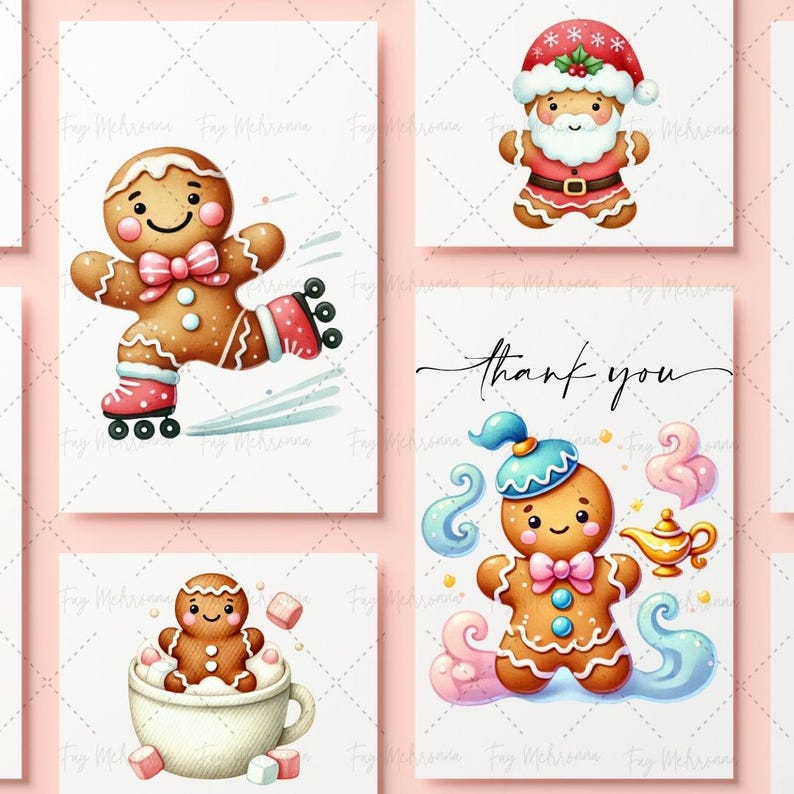 24 Quirky Gingerbread Christmas PNG | Gingerbread Clipart | Christmas ...