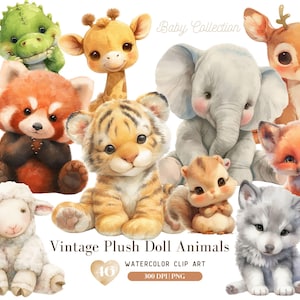 Watercolor Grandmillennial Baby Clipart Bundle, Pastel Baby Toys Clip ...