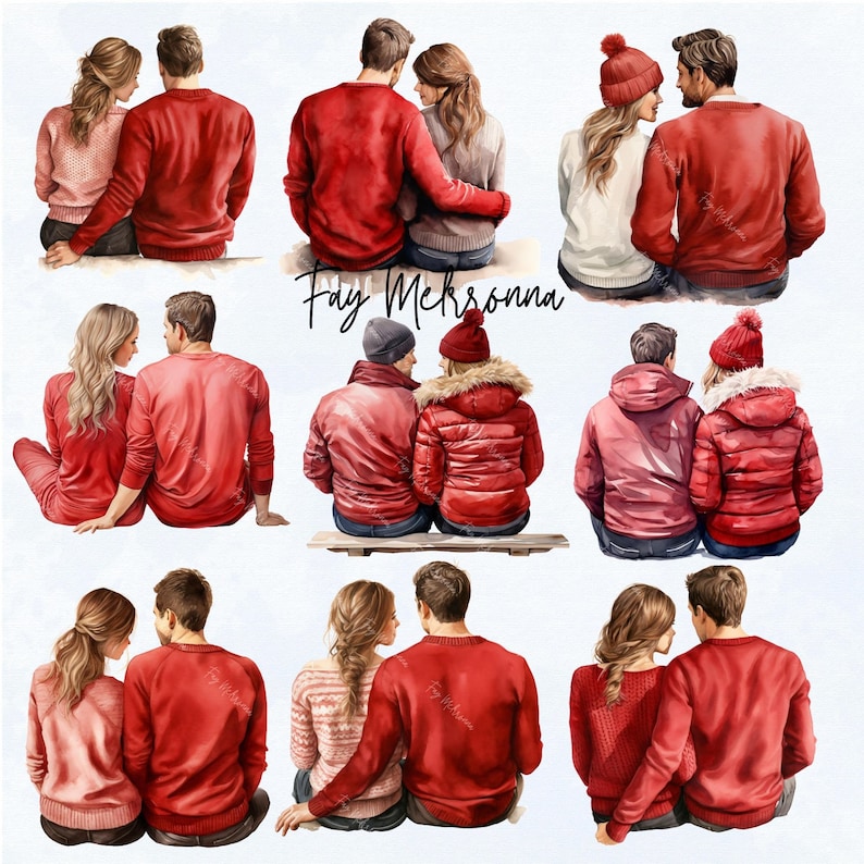 27 Winter Couple in Love PNG Clip Art | Couple Clip Art | Couple ...