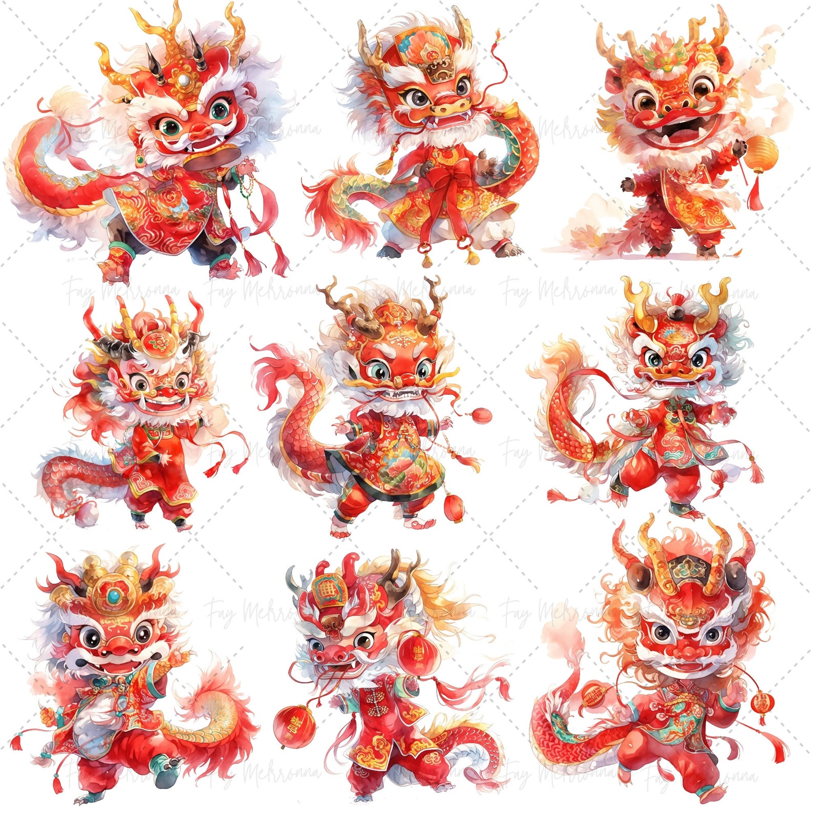 30 Lion & Dragon Dance PNG Clip Art,chinese New Year Clip Art,dragon ...