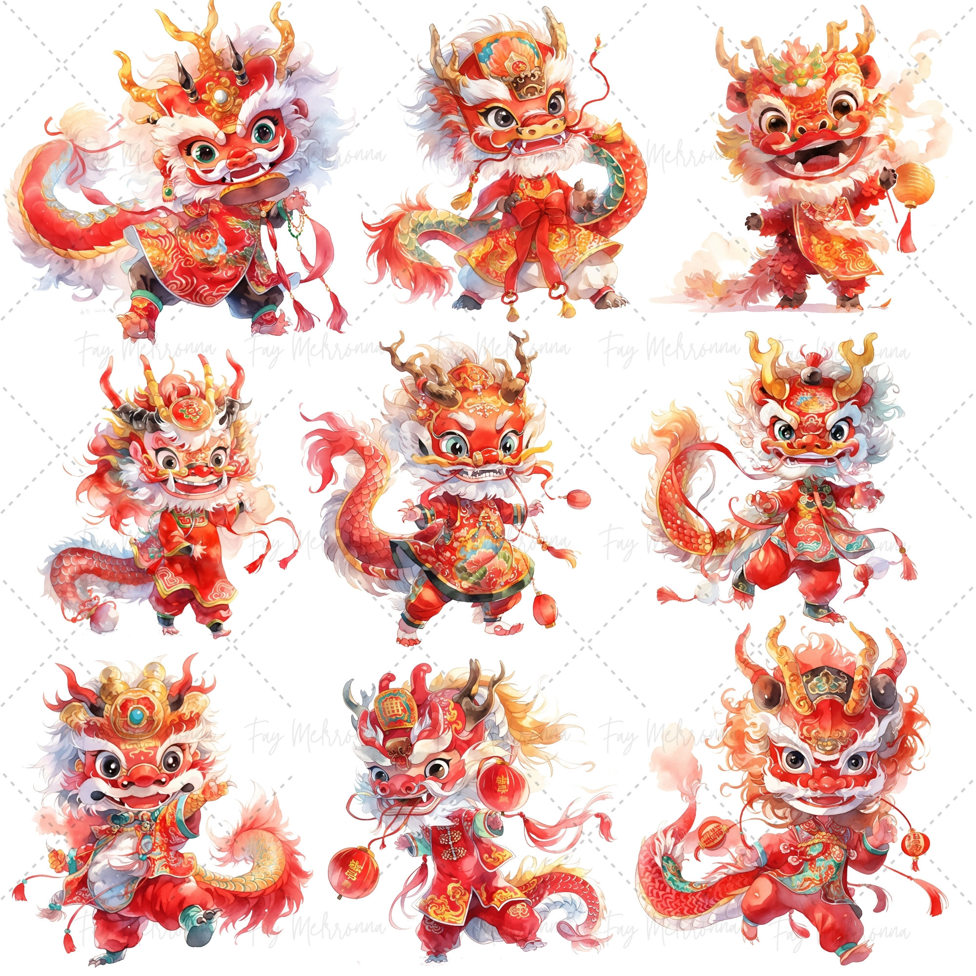 30 Lion & Dragon Dance PNG Clip Art,chinese New Year Clip Art,dragon ...