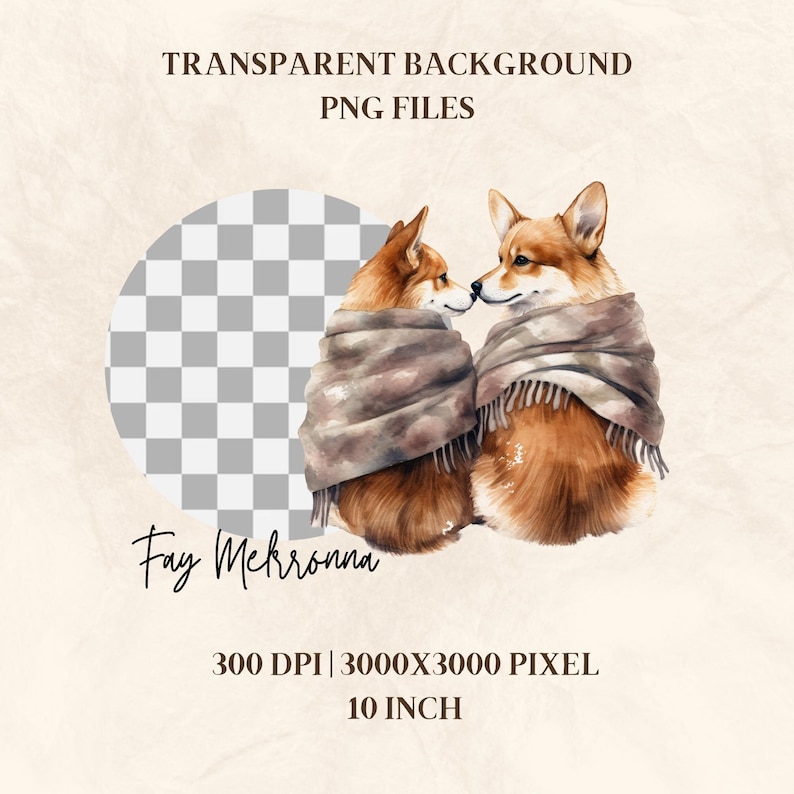 13 Winter Corgi Couple PNG Corgi Clipart Christmas Clipart Dog Clipart Watercolor Clipart Winter ...