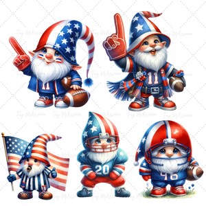 Cute Gnome Watercolor American Football Clipart, Gnomes Illustrations ...