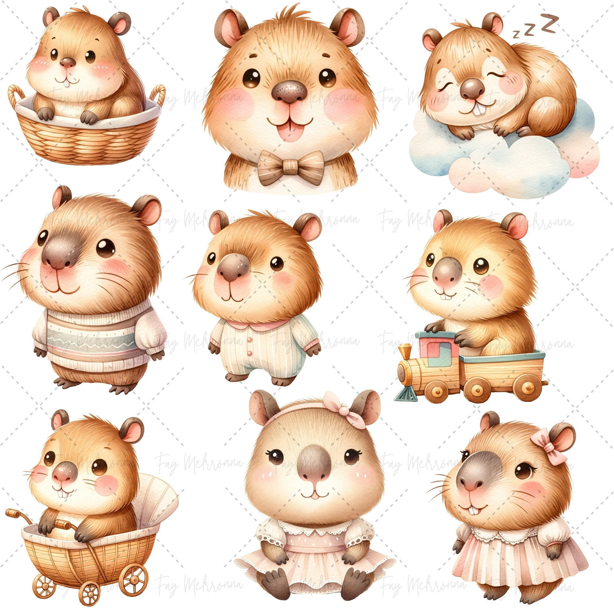 Baby Shower Gender Neutral Clipart, Soft Baby Shower Decor, Newborn ...