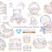 Watercolor Grandmillennial Baby Clipart Bundle, Pastel Baby Toys Clip ...