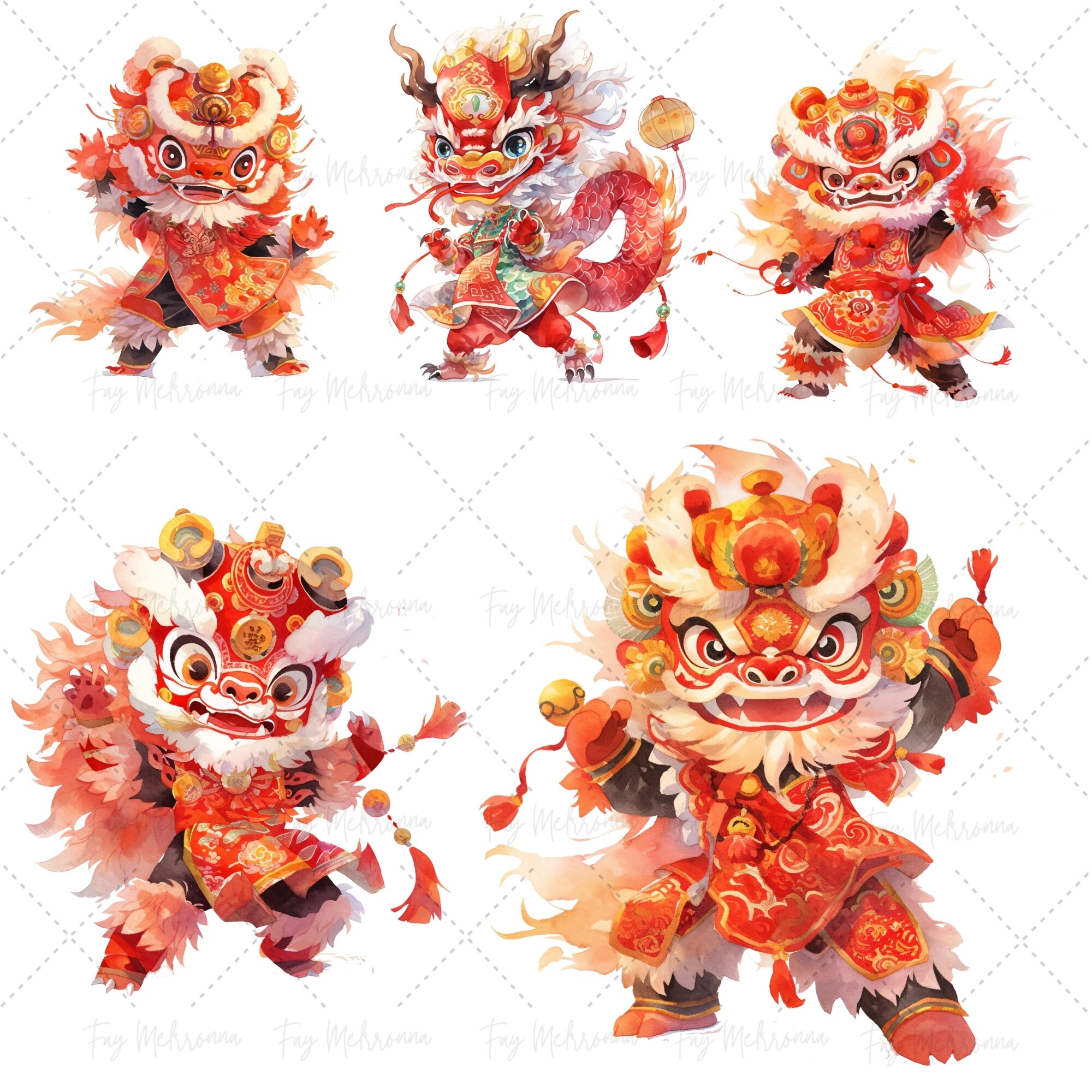 30 Lion & Dragon Dance PNG Clip Art,chinese New Year Clip Art,dragon ...