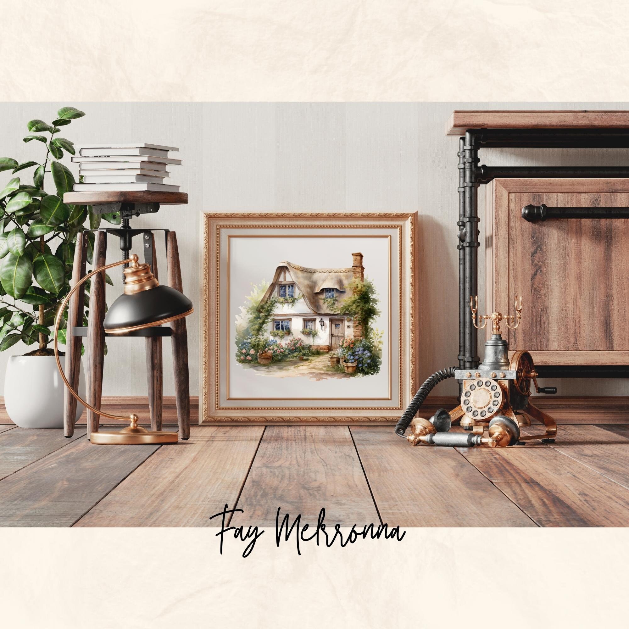 18 English Cottages Clipart, Watercolour Clipart, Cottagecore Png ...