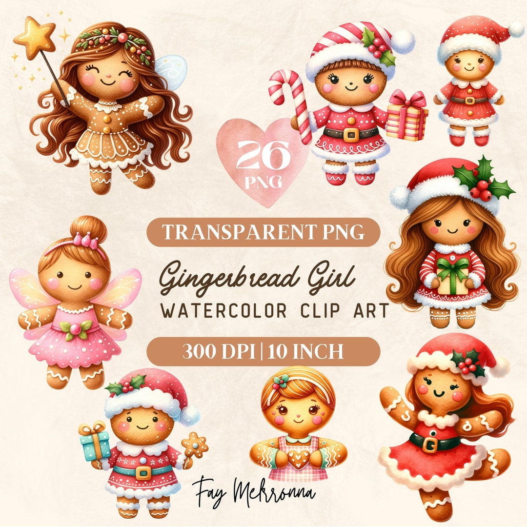 26 Gingerbread Girl Christmas PNG | Gingerbread Clipart | Christmas ...