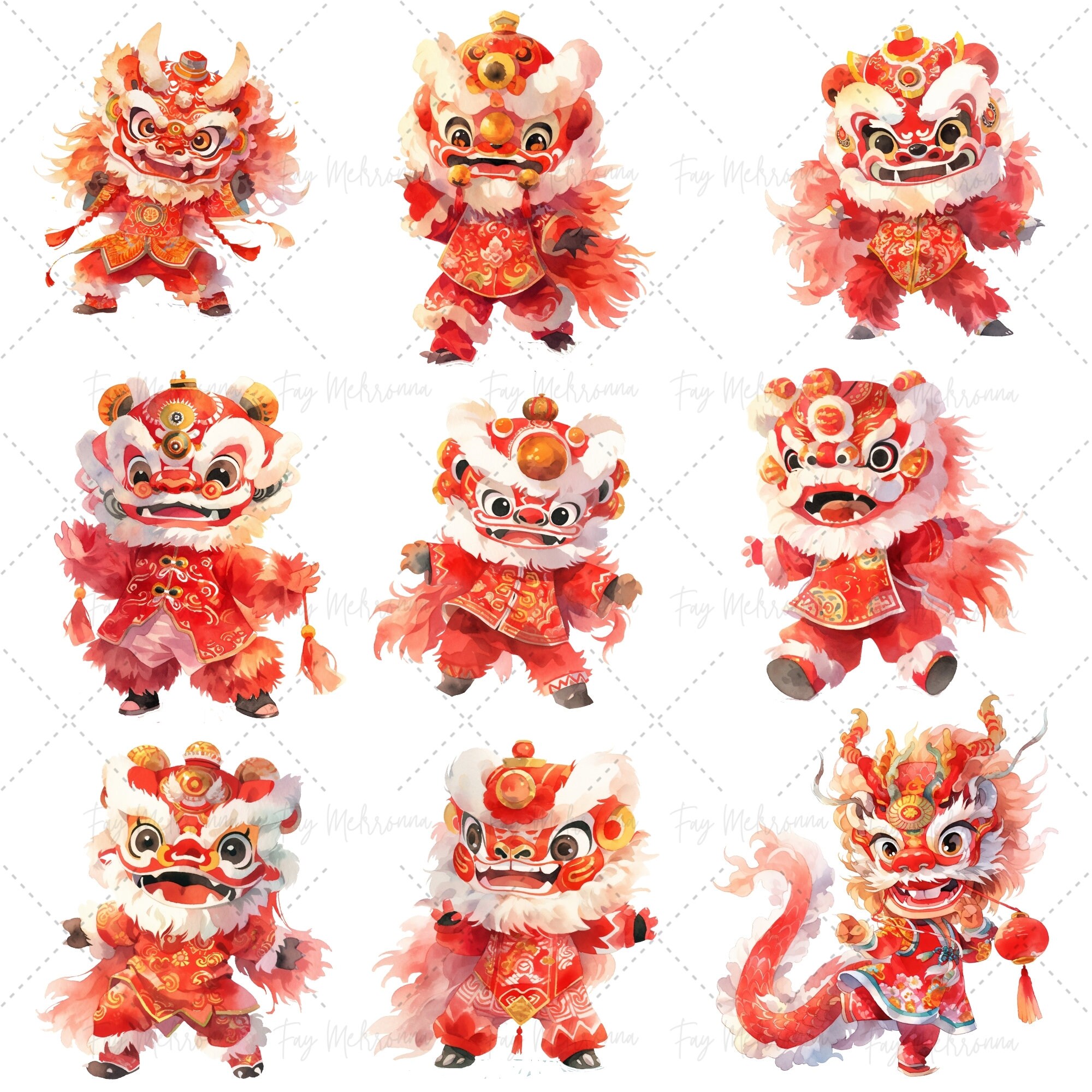 30 Lion & Dragon Dance PNG Clip Art,chinese New Year Clip Art,dragon ...