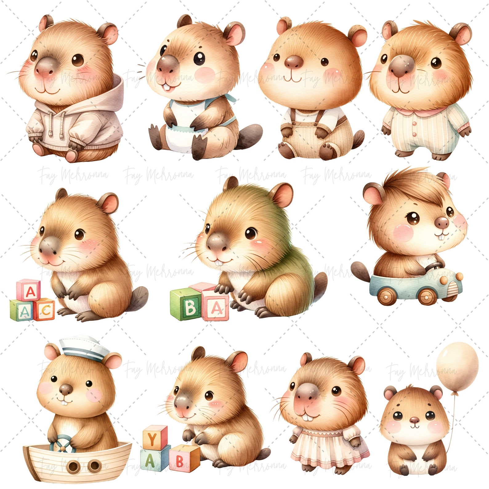 Baby Shower Gender Neutral Clipart, Soft Baby Shower Decor, Newborn ...